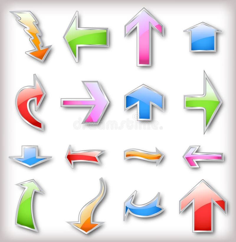 Set Colorful Arrows. Vector Stock Vector - Illustration of cursor ...