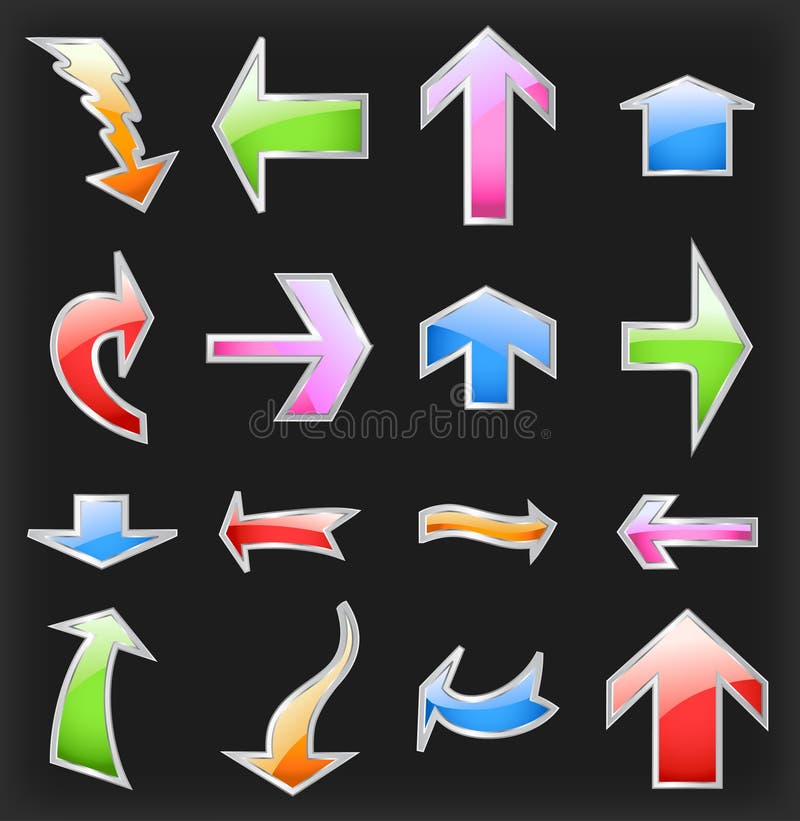 Set Colorful Arrows. Vector Stock Vector - Illustration of internet ...
