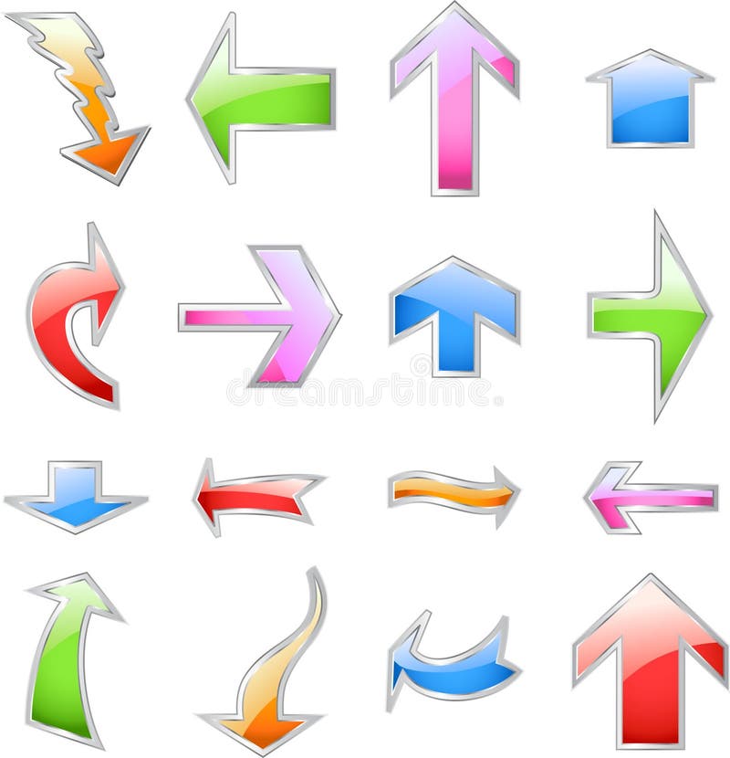 Set Colorful Arrows. Vector Stock Vector - Illustration of badge, next ...
