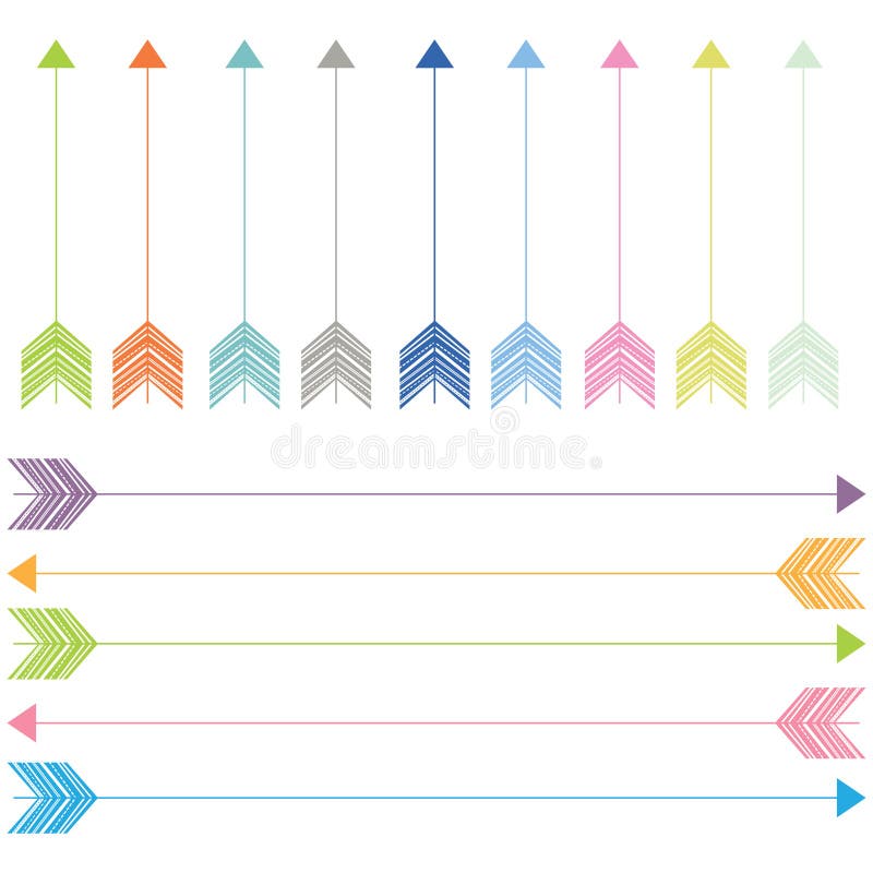 Set of Colorful Arrows stock vector. Illustration of american - 57015760