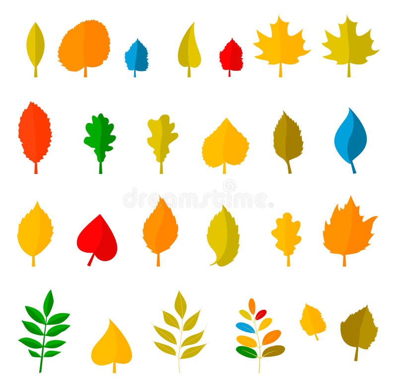 Set Of Colorful Autumn Leaves Stock Illustration Illustration Of