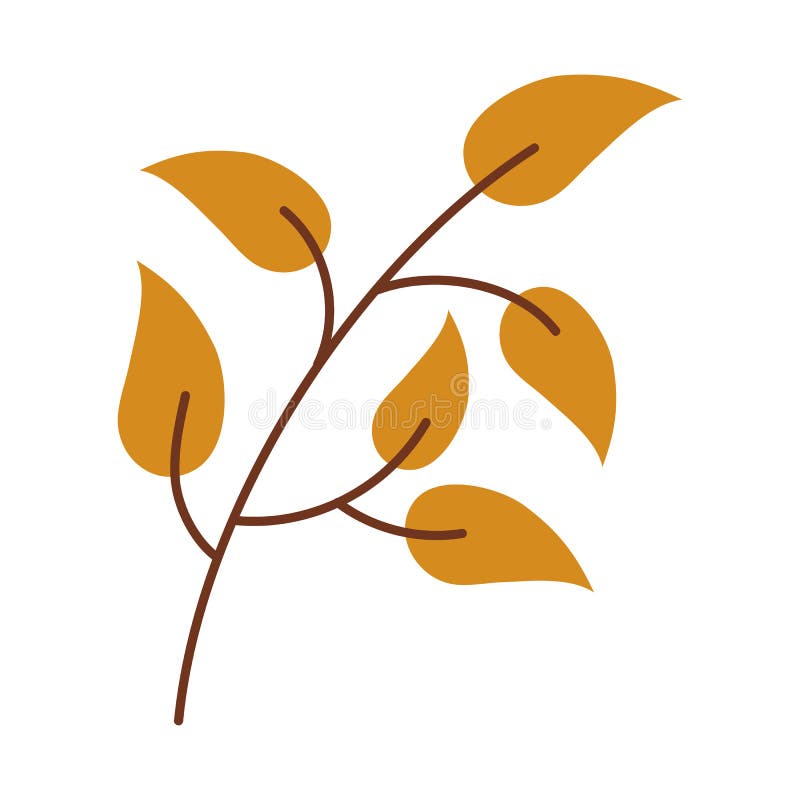 Set of Colorful Autumn Stick with Leaves. Vector Illustration Stock ...