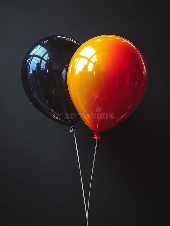 Row of Realistic Balloons on Dark Stock Illustration - Illustration of ...