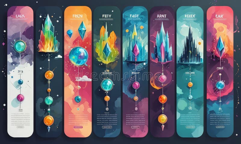 Set Colorful Banners with Abstract Shapes and Space Elements Stock ...