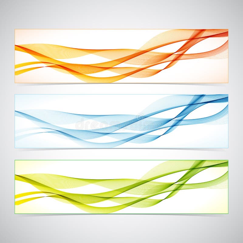 Set of Colorful Banners with Curved Lines. Vector Stock Illustration ...