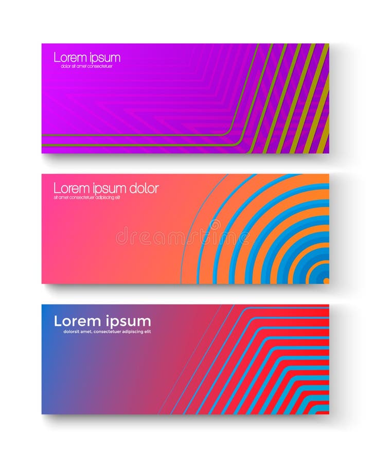 Set of Colorful Banners. Set of Different Bright Geometric Banners in ...