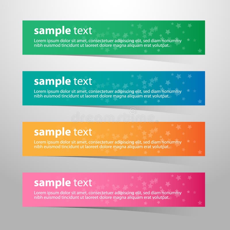 Set of Colorful Banners with Star Pattern and Sample Text Stock Vector ...