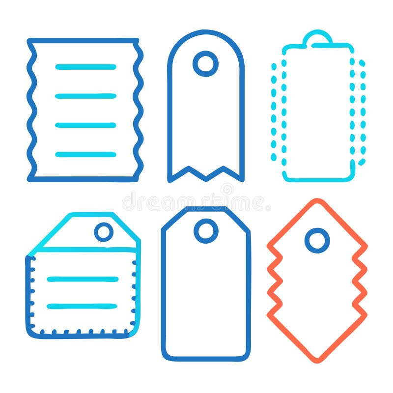 Set of Colorful Blank Price Tags and Labels Stock Illustration ...