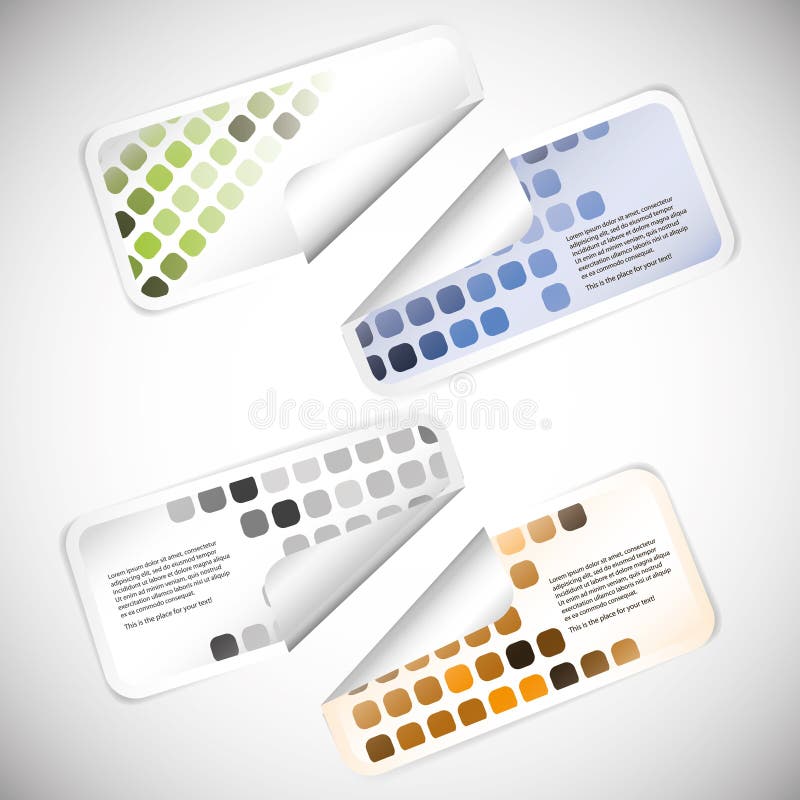 Set of Colorful Blank Rectangular Labels Stock Vector - Illustration of ...