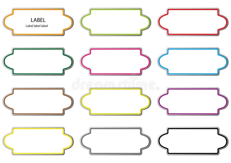 Set of Colorful Blank Shaped Labels. Stock Illustration - Illustration ...