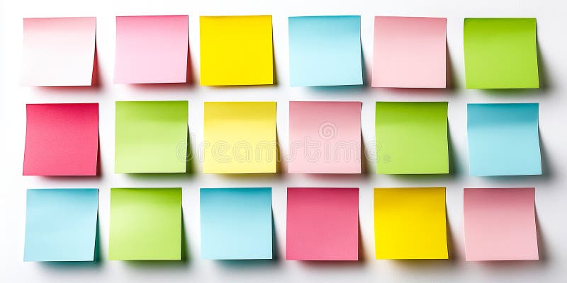 Set of Colorful Blank Sticky Notes Background. Empty Sticky Notepad ...