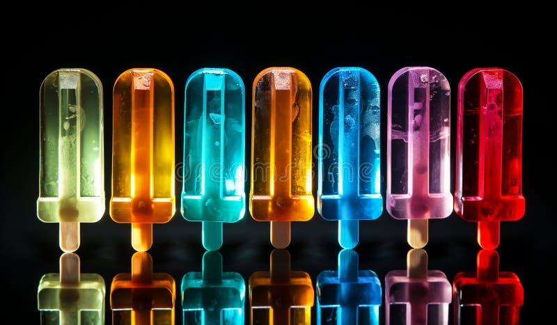 Set of Colorful and Bright Ice Creams. AI Generated Stock Illustration ...