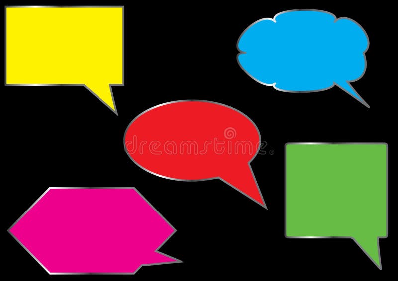 Set of Colorful Bubbles. Black Background. Eps. Stock Vector ...