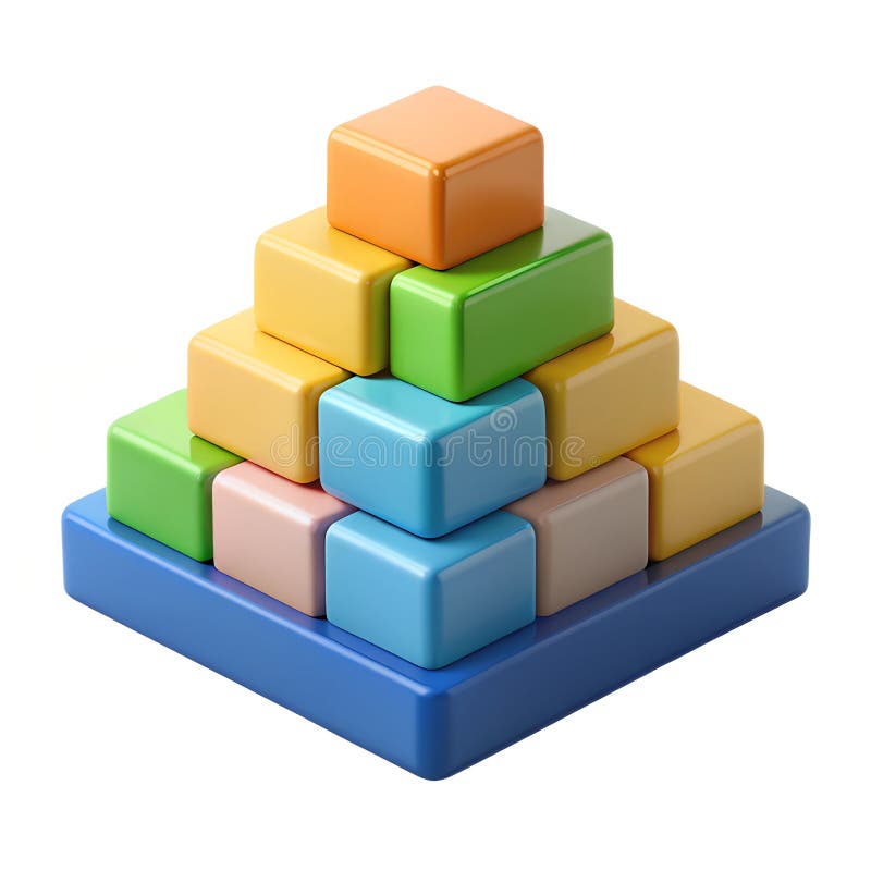 Brightly Colored Building Blocks Arranged in a Pyramid Stock ... Brightly Colored Building Blocks Arranged in a Pyramid Stock ...