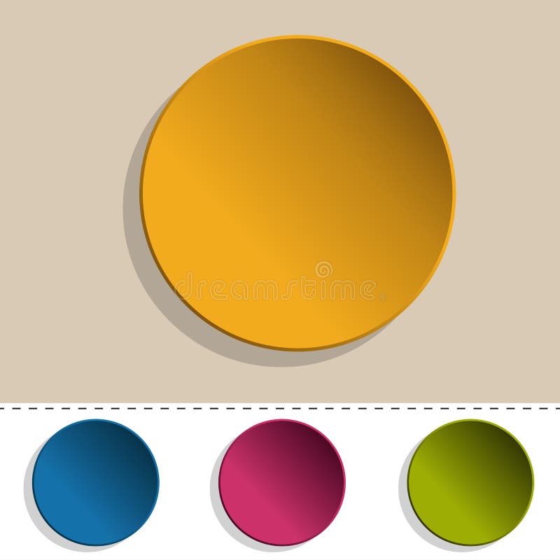 Set of Colorful Buttons - Vector Illustration - Isolated on White Stock ...