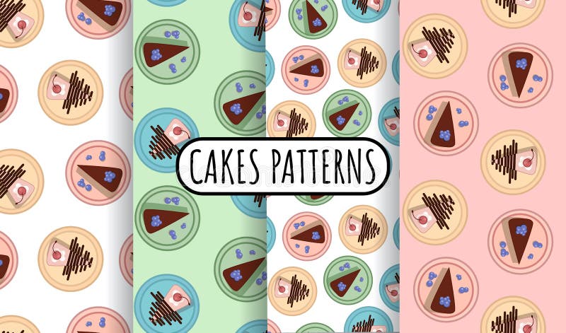 Set of cake patterns stock vector. Illustration of romantic - 32053717