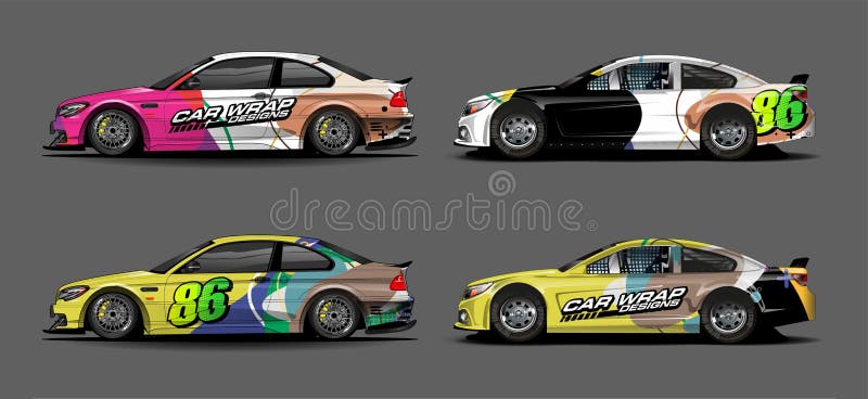 Set of Colorful Car Decals Design Stock Vector - Illustration of design ...