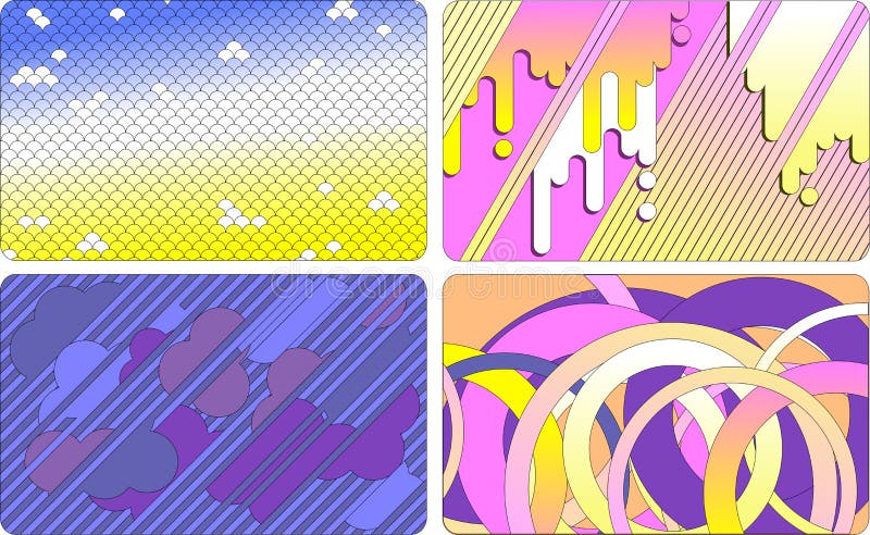 Set of Colorful Cards Backgrounds Stock Vector - Illustration of card ...