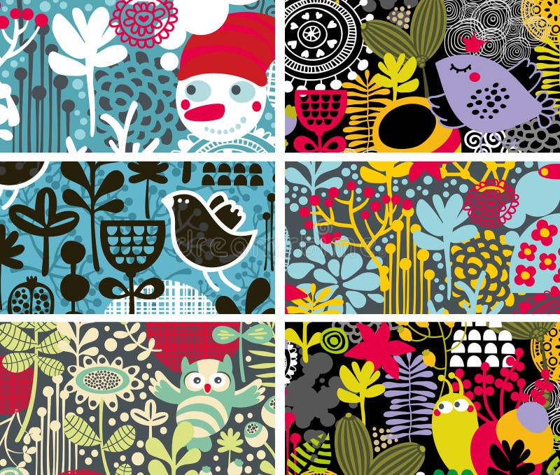 Set of colorful cards. stock vector. Illustration of collection - 34848126