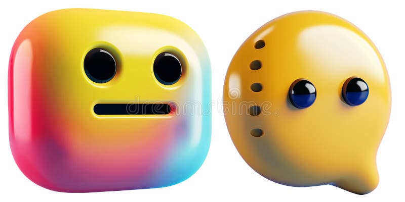 Set of Colorful Chat Symbol. 3D Icon Concept Stock Illustration ...