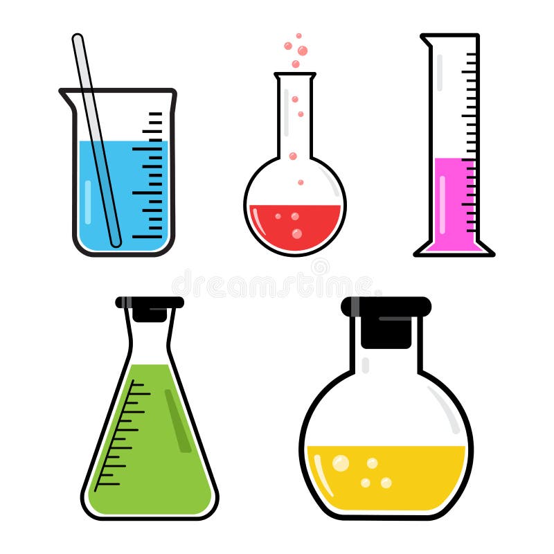 Chemical Vessels, Outline Design. Vector Illustration Stock ...