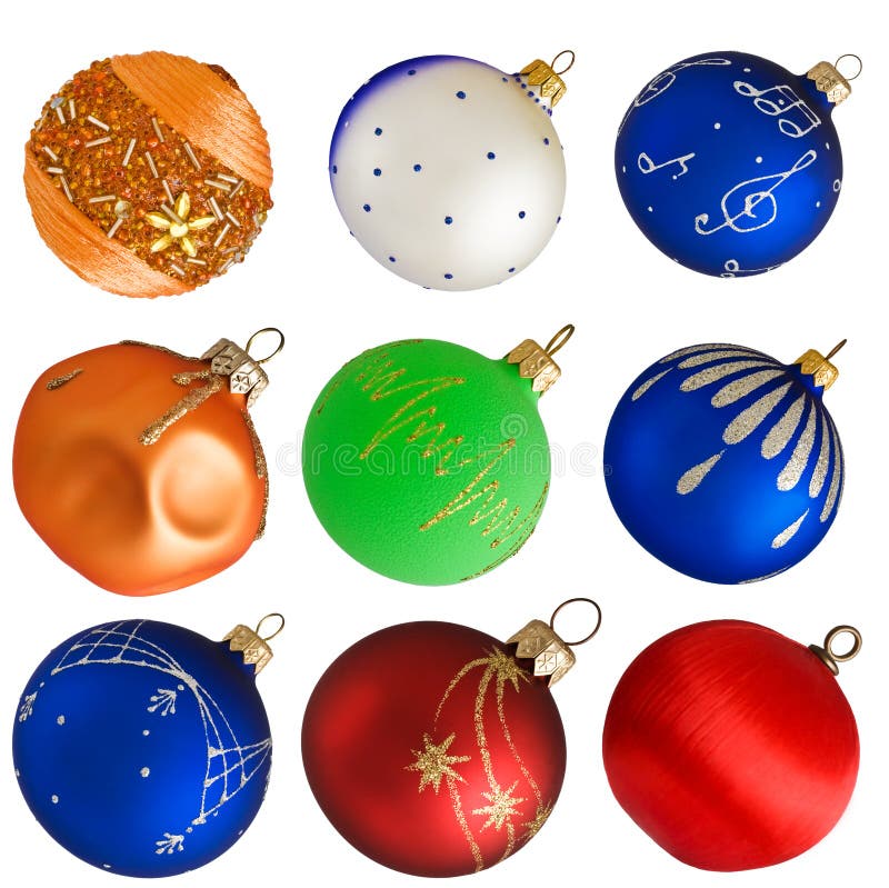 Set of Colorful Christmas Balls Stock Photo - Image of decorative ...