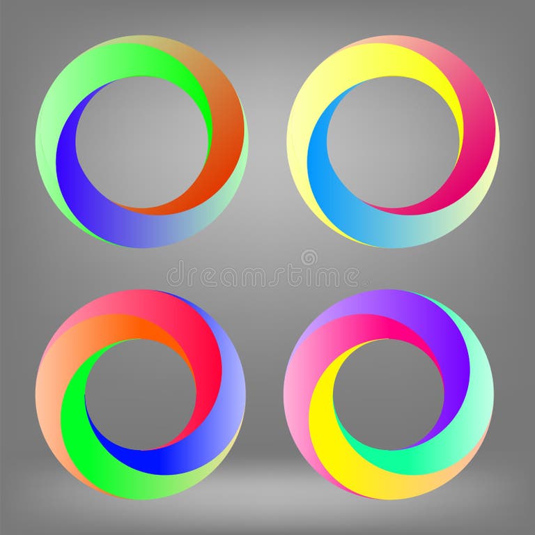 Set of Colorful Circle Icons Stock Illustration - Illustration of ...