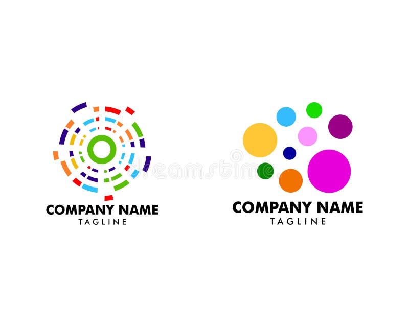 Set of Colorful Circle Logo Design Stock Vector - Illustration of ...