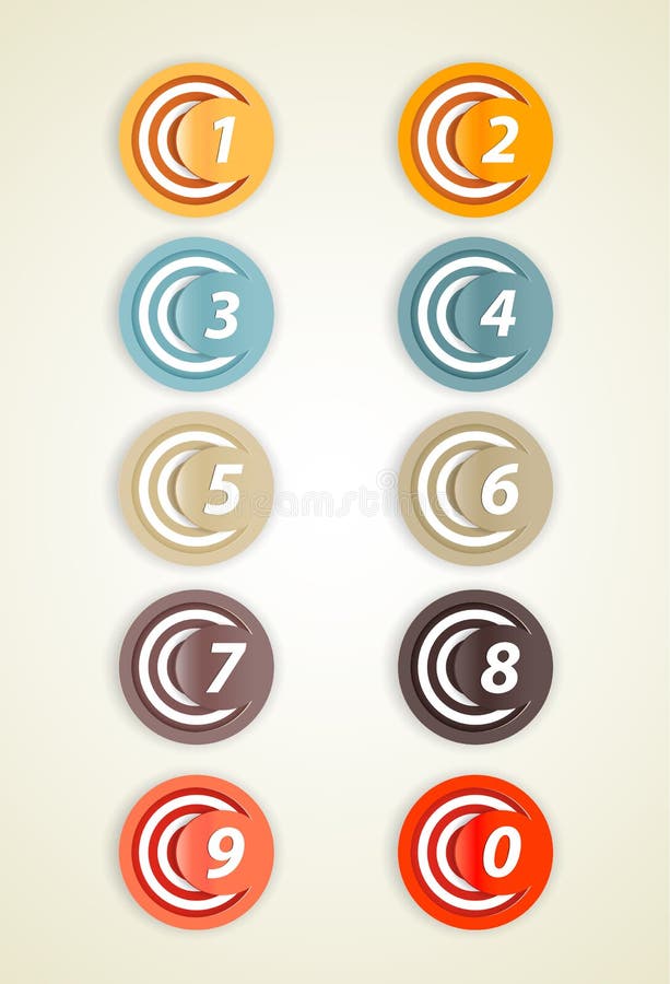 Set of Colorful Circles with Numbers. Stock Vector - Illustration of ...