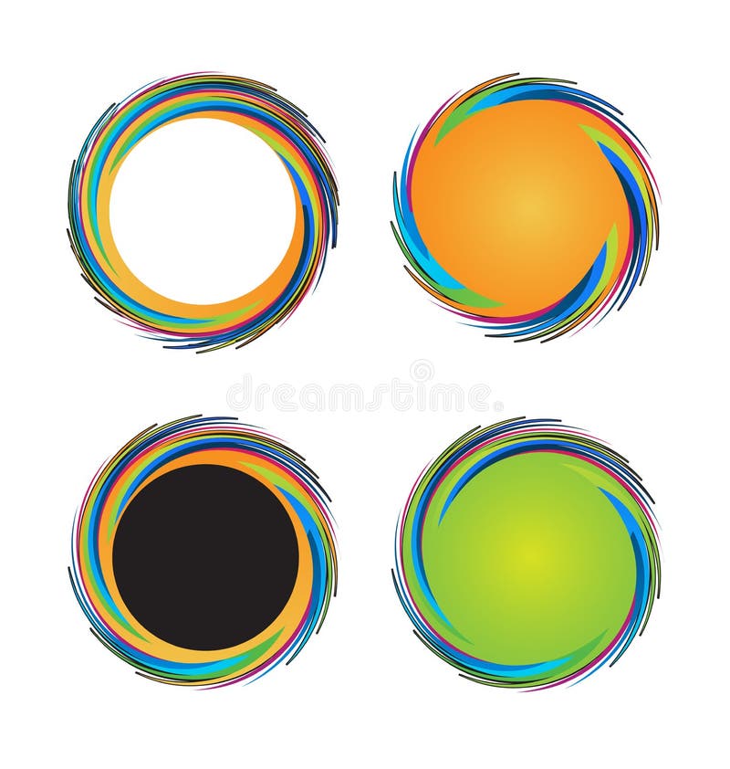 Set of Colorful Swirly Waves Set Vector Stock Vector - Illustration of ...