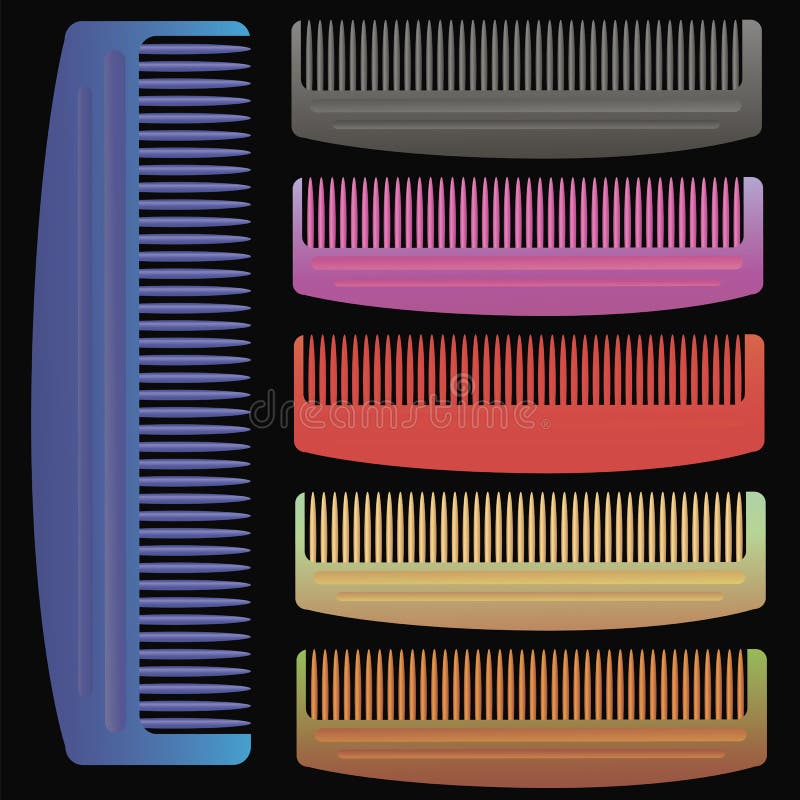 Set of Colorful Combs stock vector. Illustration of hair - 66605502