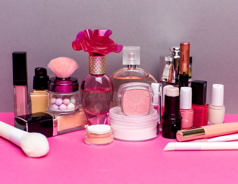 Set of colorful cosmetics stock photo. Image of bright - 71376892