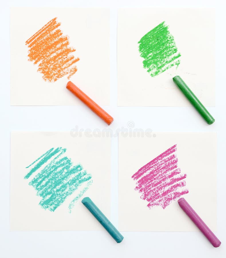 Set of Colorful Crayons on Piece of White Paper Stock Photo - Image of ... Set of Colorful Crayons on Piece of White Paper Stock Photo - Image of ...