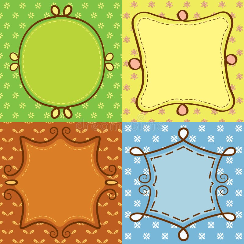 Colorful cute frame stock illustration. Illustration of adorable - 29829533