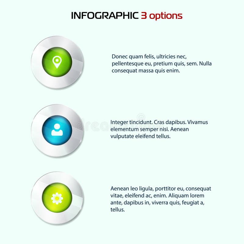 Set of Colorful 3d Buttons. Vector Illustration. One Two Three ...