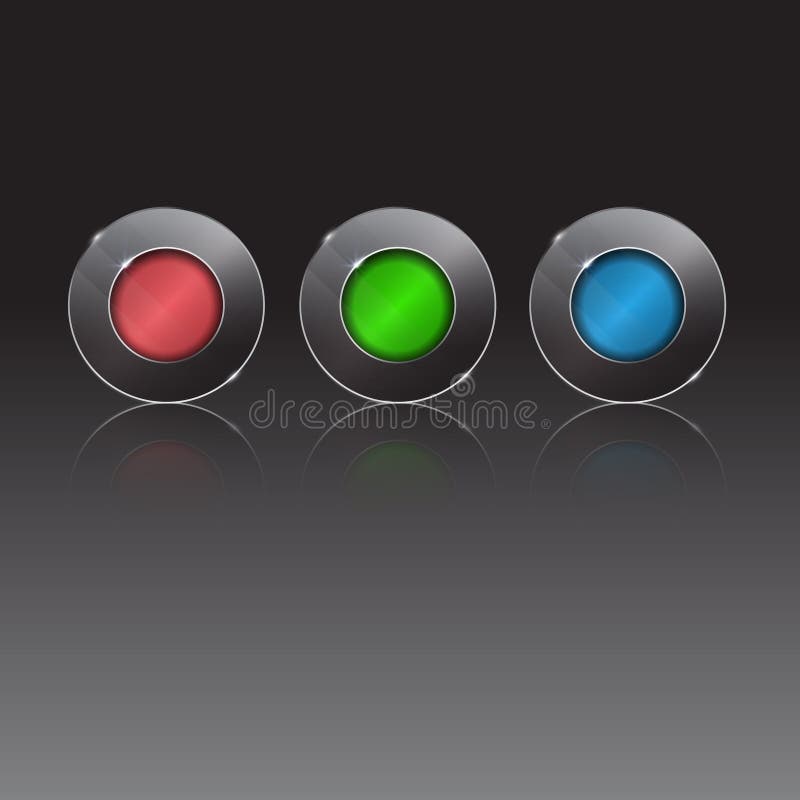 Set of Colorful 3d Buttons. Vector Illustration. Progress Steps Button ...