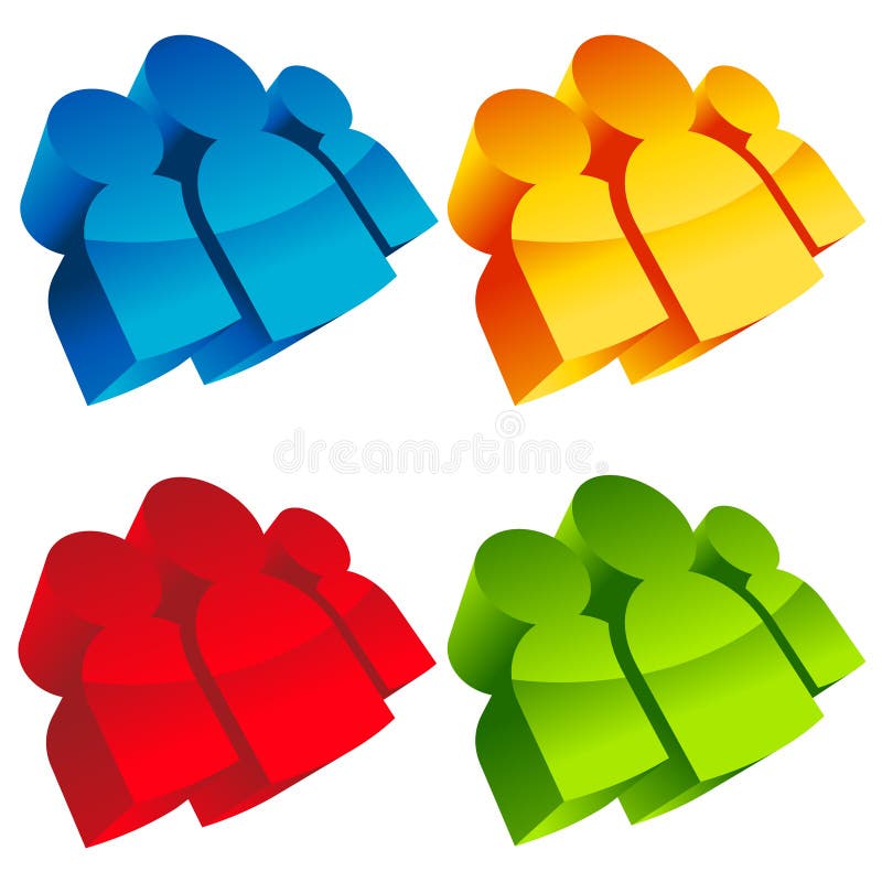 Colorful 3D Group Icons stock vector. Illustration of vector - 30218586