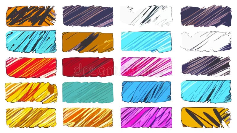 Set of Colorful Design Elements with Rectangular Shapes with Diagonal ...