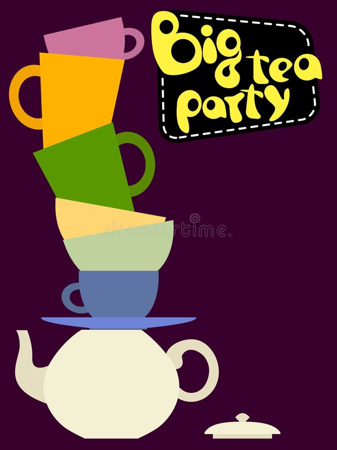 Set of Colorful Different Tea Cups Pyramid Stock Vector - Illustration ...