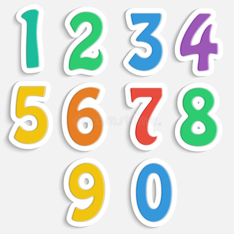 Set of colorful digits stock vector. Illustration of blue - 37572615