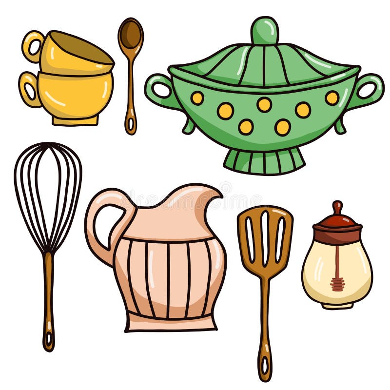 Tureen Doodle Vector Clipart. Kitchen Sketch Illustration Stock Vector ...