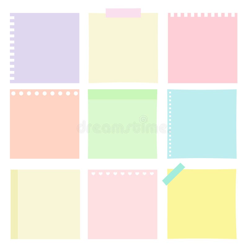 Sticky Note , Line Paper, Doodle, Vector Stock Vector - Illustration of ...