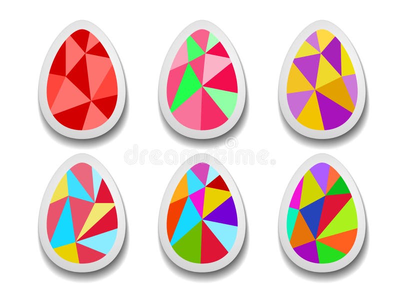 Set of Colorful Easter Eggs of Triangles. Stock Vector - Illustration ...