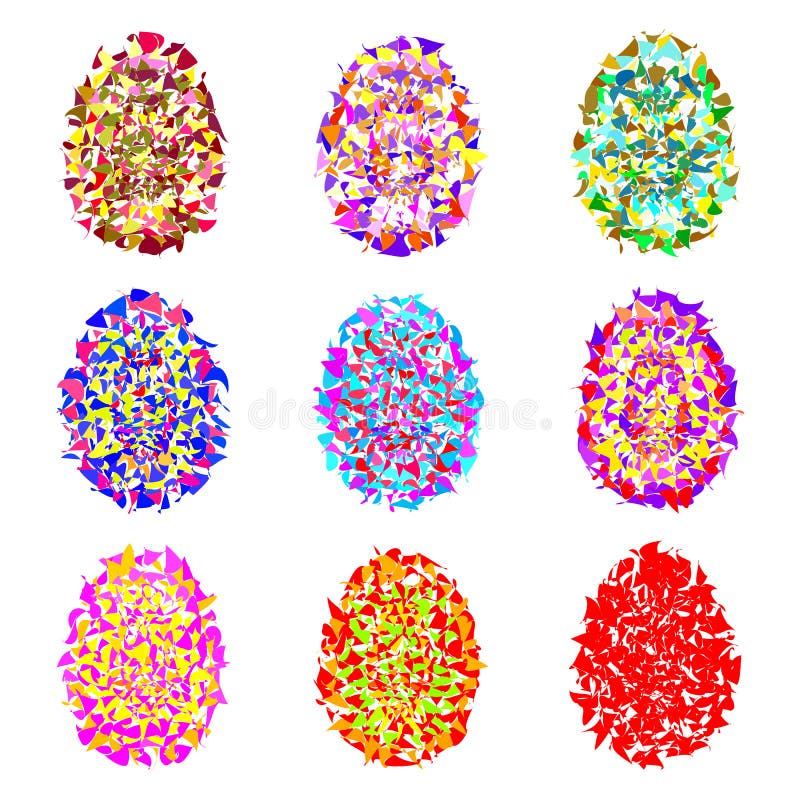 Set of Colorful Easter Eggs. Stock Vector - Illustration of design ...