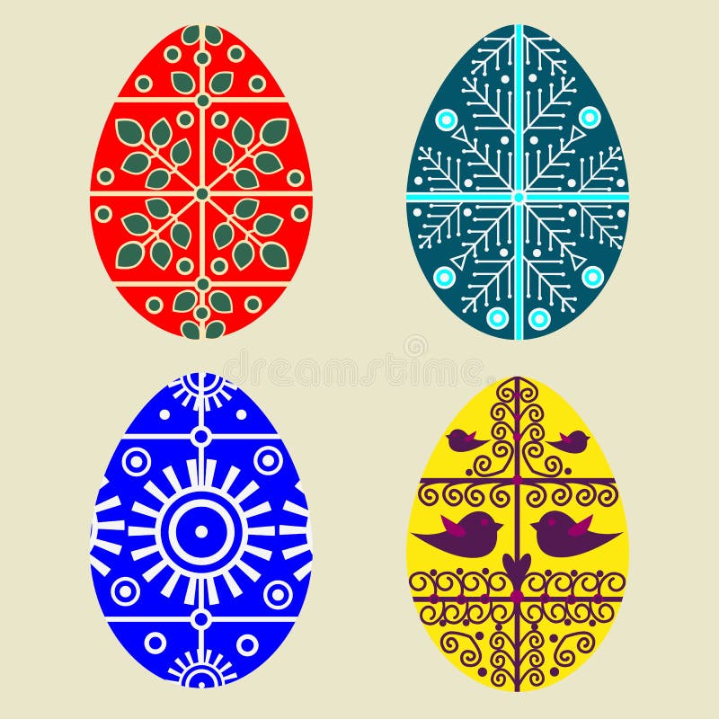 Set of Colorful Easter Eggs Stock Vector - Illustration of easter ...