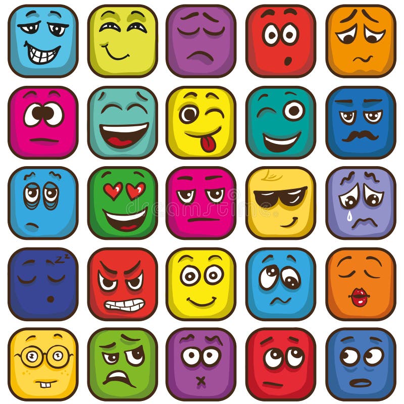 Colorful emoticons stock vector. Illustration of cheerful - 1926823