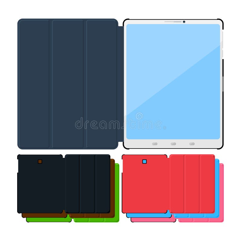 Set of Colorful Flat Tablet Pc Cases Stock Vector - Illustration of ...