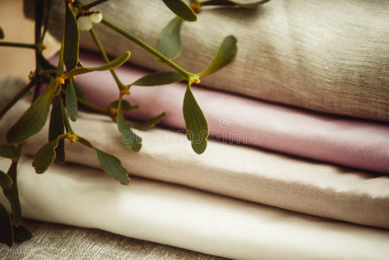 Set of Colorful Flax on the Table Close-up Stock Image - Image of ...
