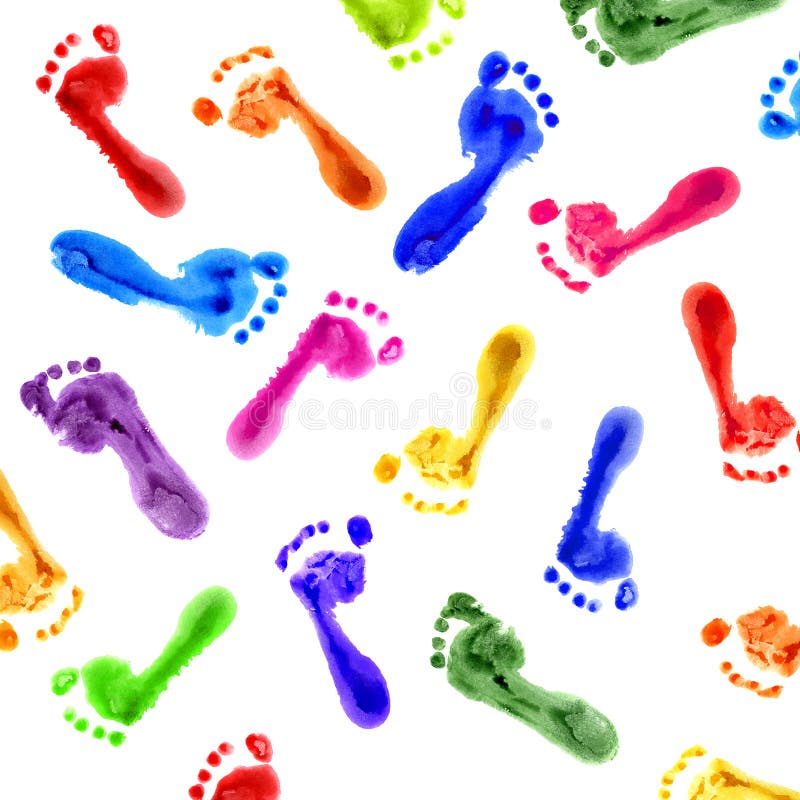 Paints Prints of Hands and Feet Stock Vector - Illustration of ...