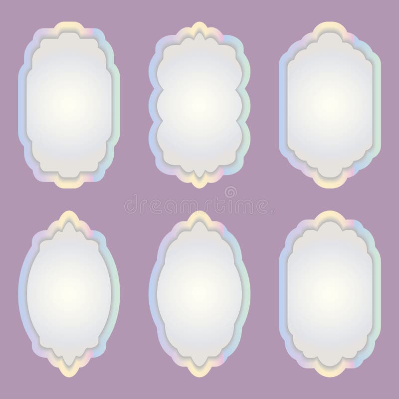 Set of Colorful Frames of Different Shapes. Vector Illustration. Stock ...